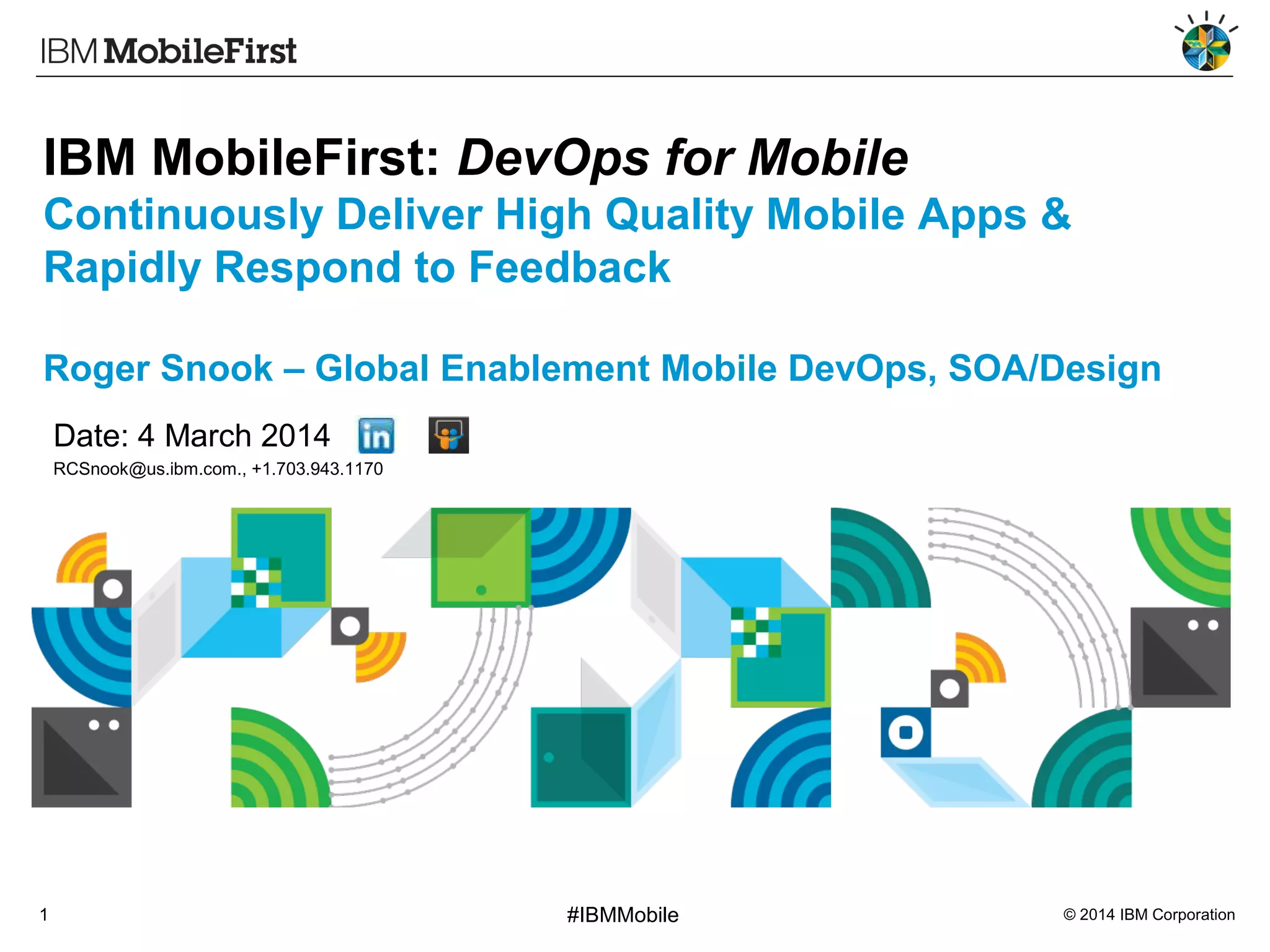 IBM MobileFirst DevOps IEG DC Event | PPT