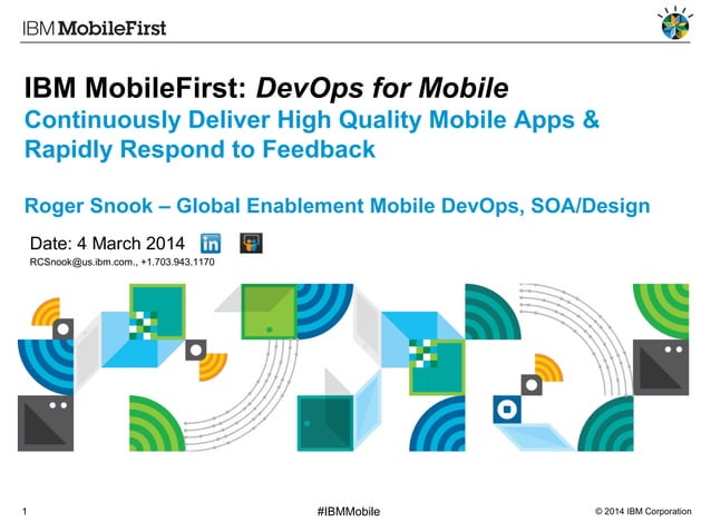IBM MobileFirst DevOps IEG DC Event | PPT