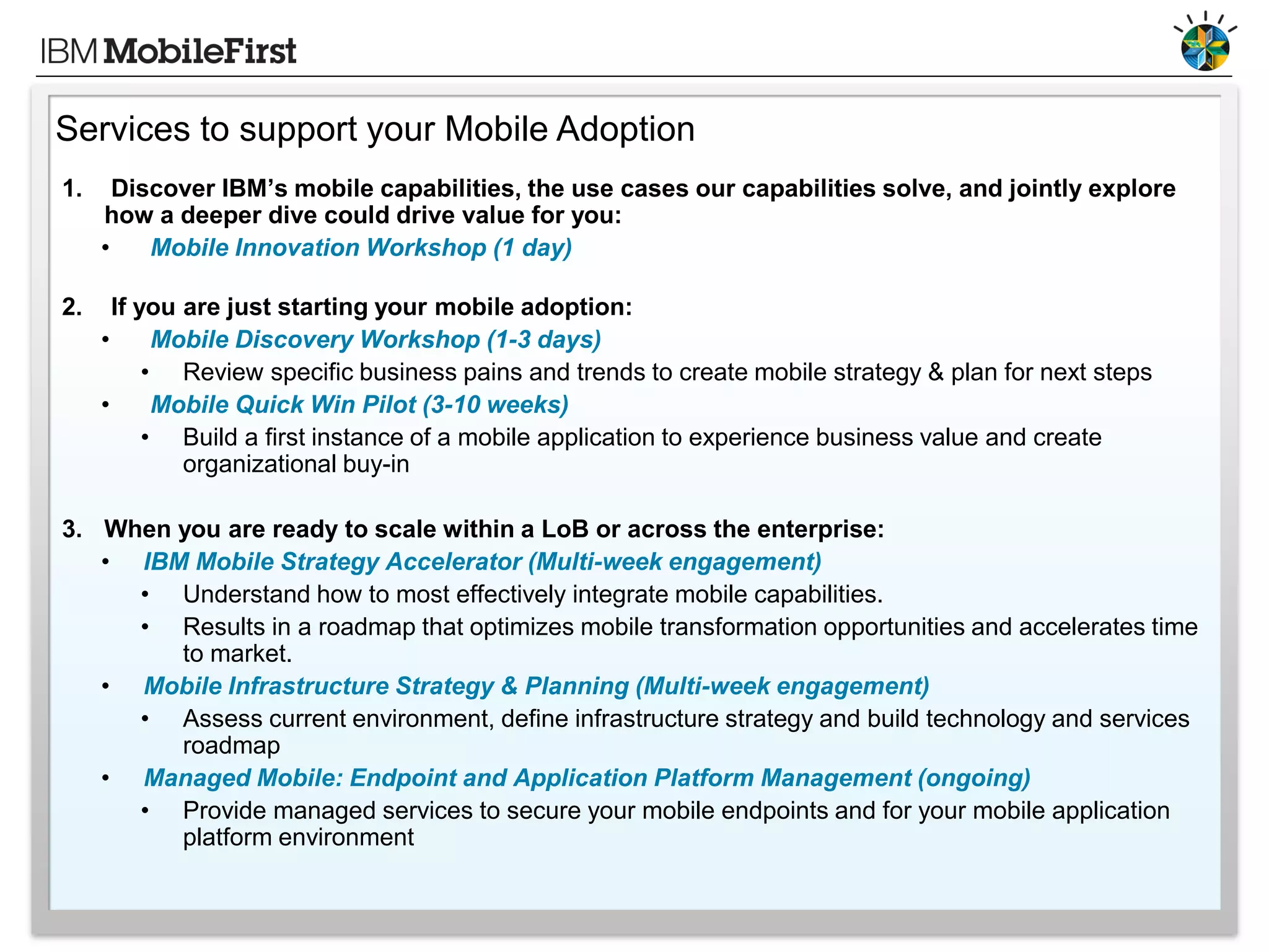 Ibm Mobilefirst Overview Presentation Ppt