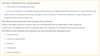 IBM MQ interview Questions and Answers | PPTX