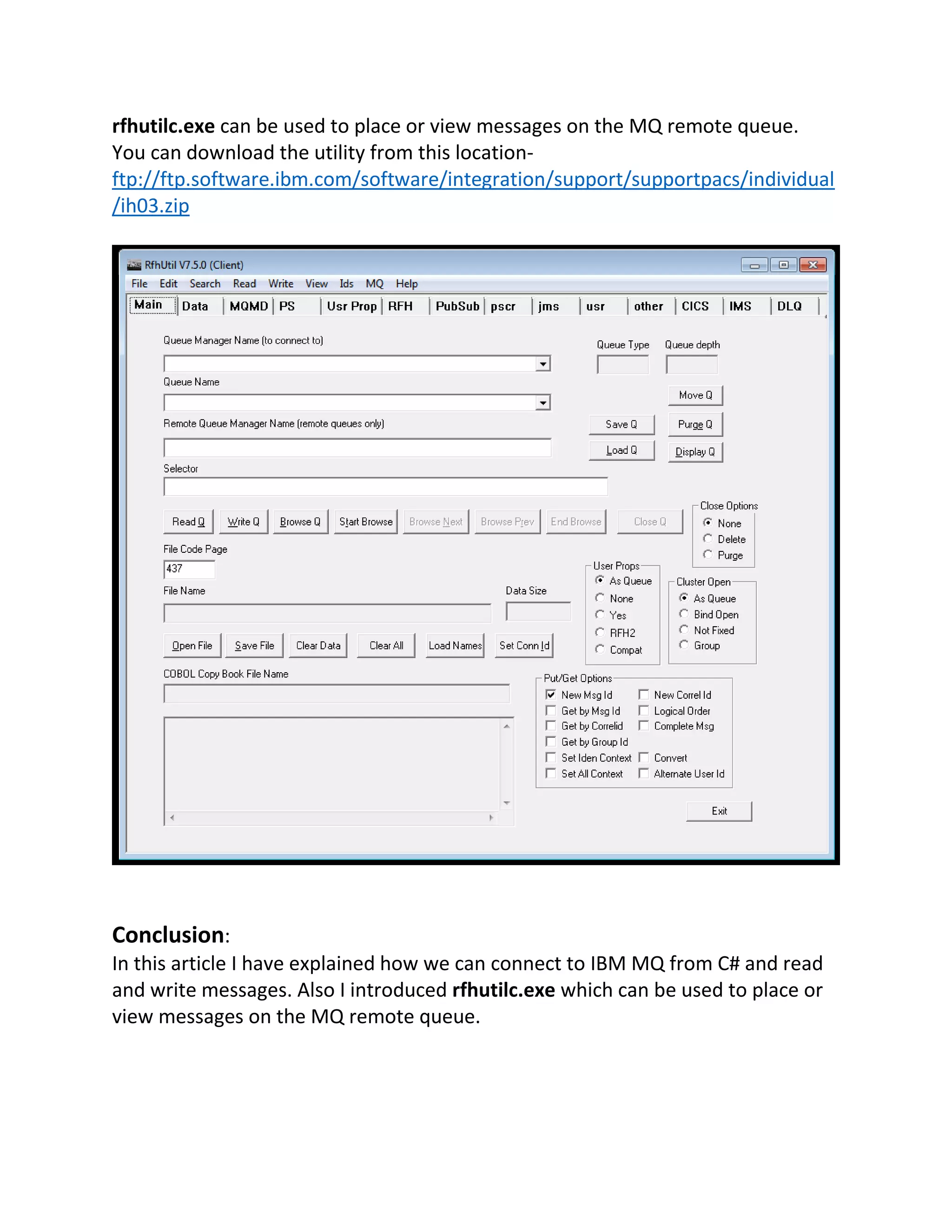 Ibm mq with c# sending and receiving messages | PDF