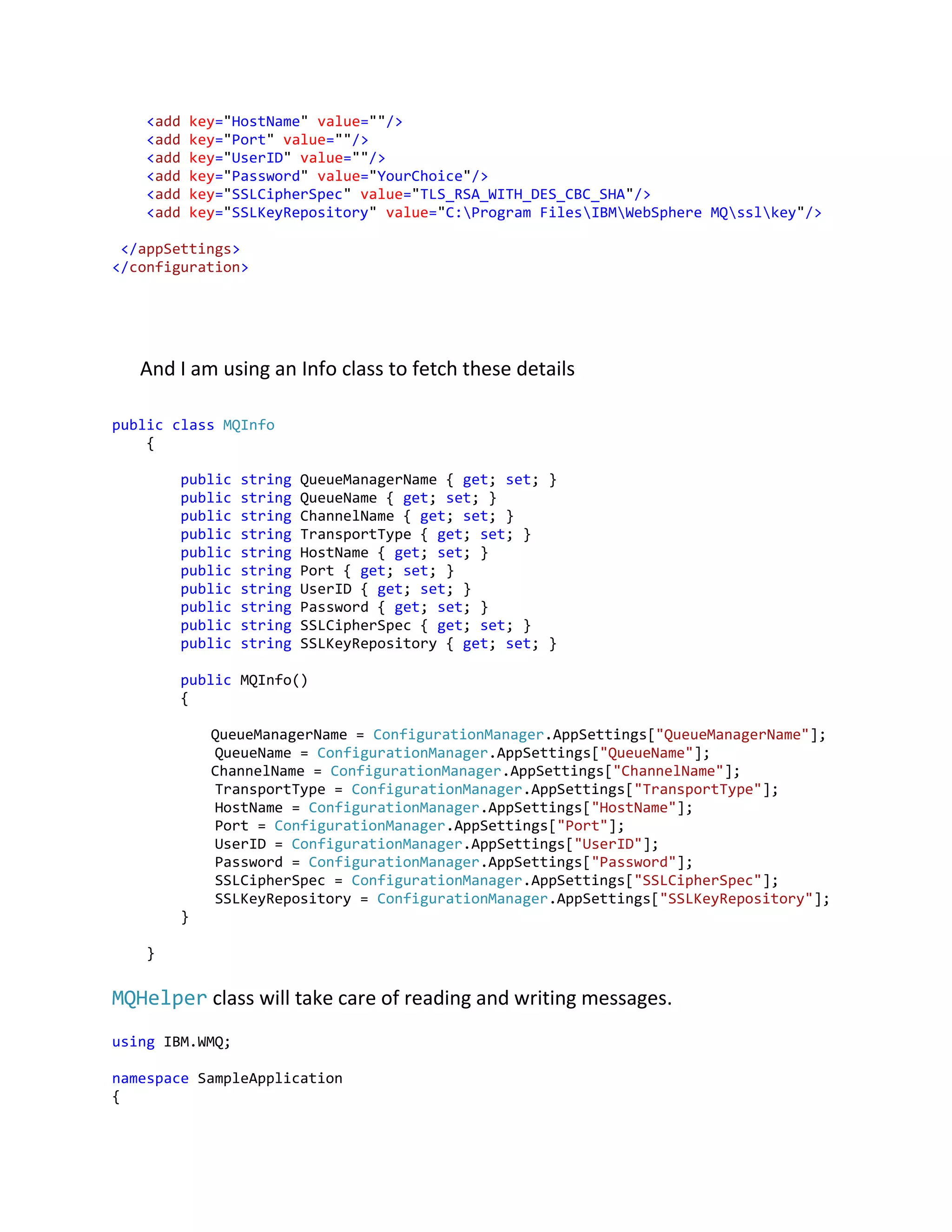 Ibm mq with c# sending and receiving messages | PDF