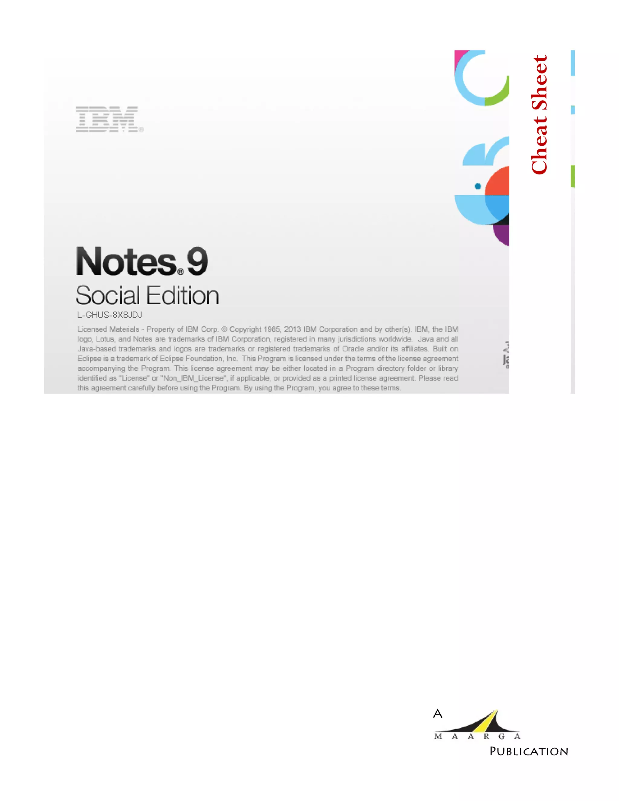 IBM Notes 9 Social Edition Cheat Sheet | PDF