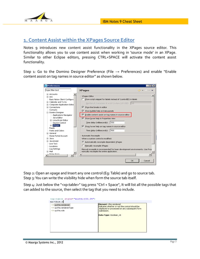 IBM Notes 9 Social Edition Cheat Sheet | PDF
