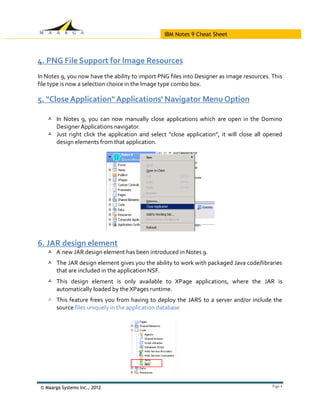 IBM Notes 9 Social Edition Cheat Sheet | PDF