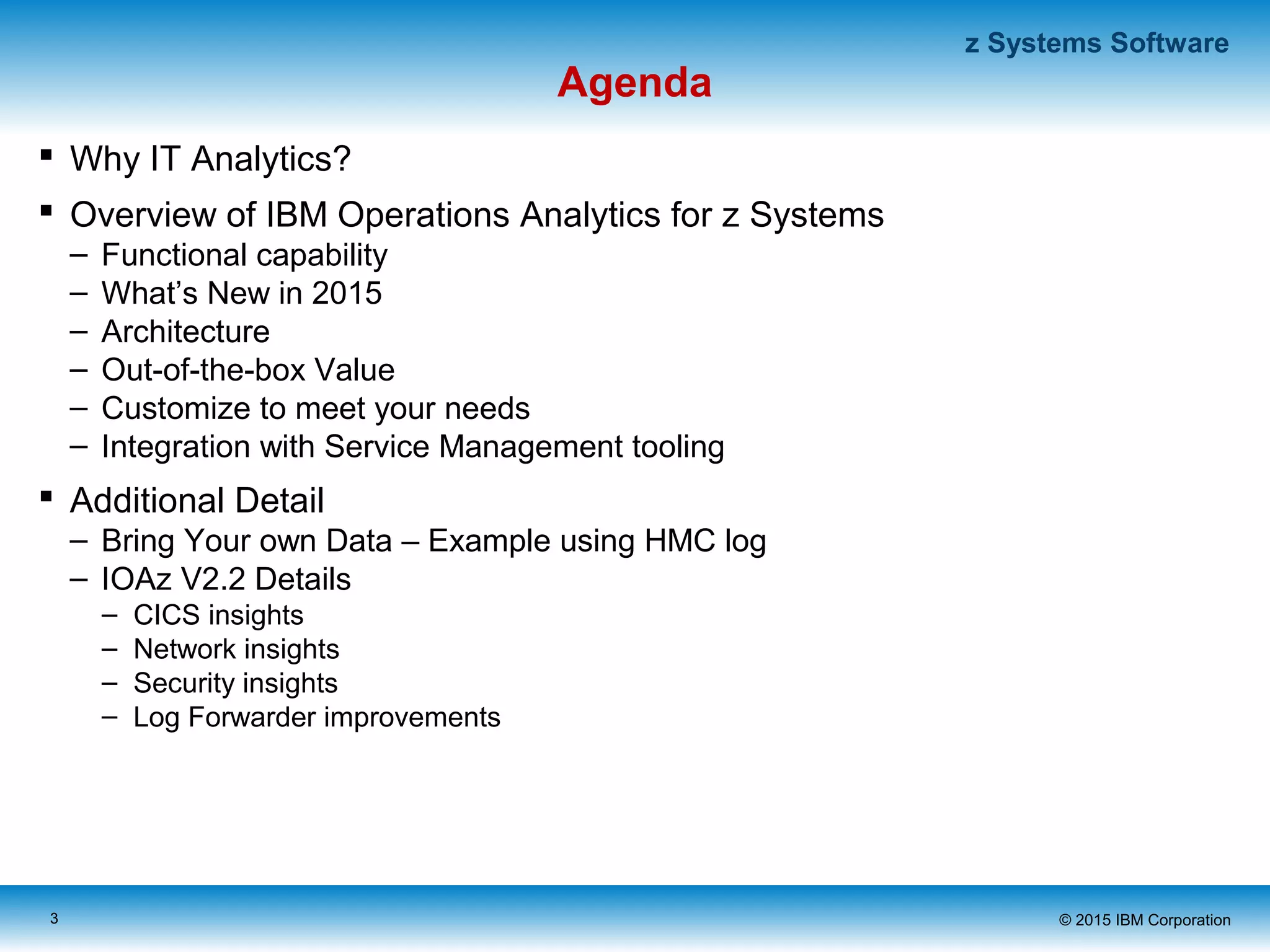 IBM Operations Analytics For z Systems V2.2 - Client Long Pres | PPT