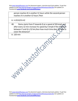 Ibm placement paper arithmatic sample paper1 | PDF