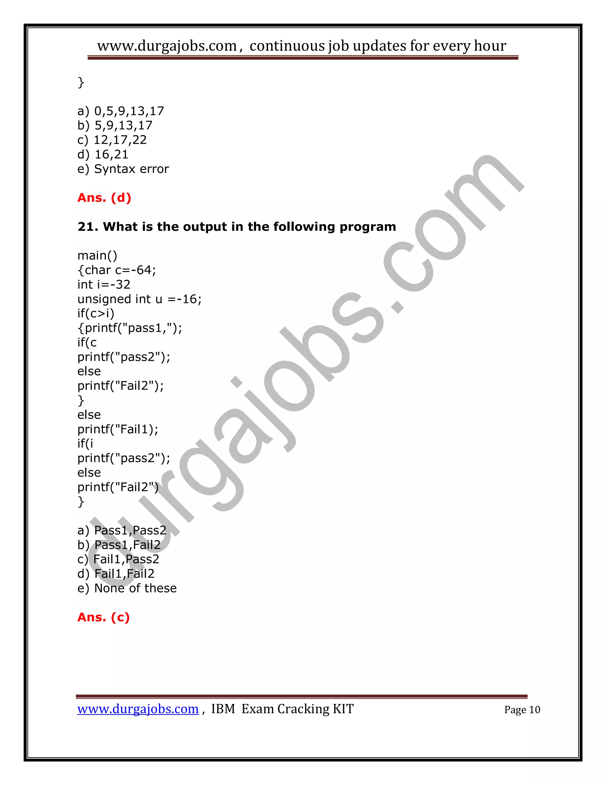 Ibm placement papers | PDF