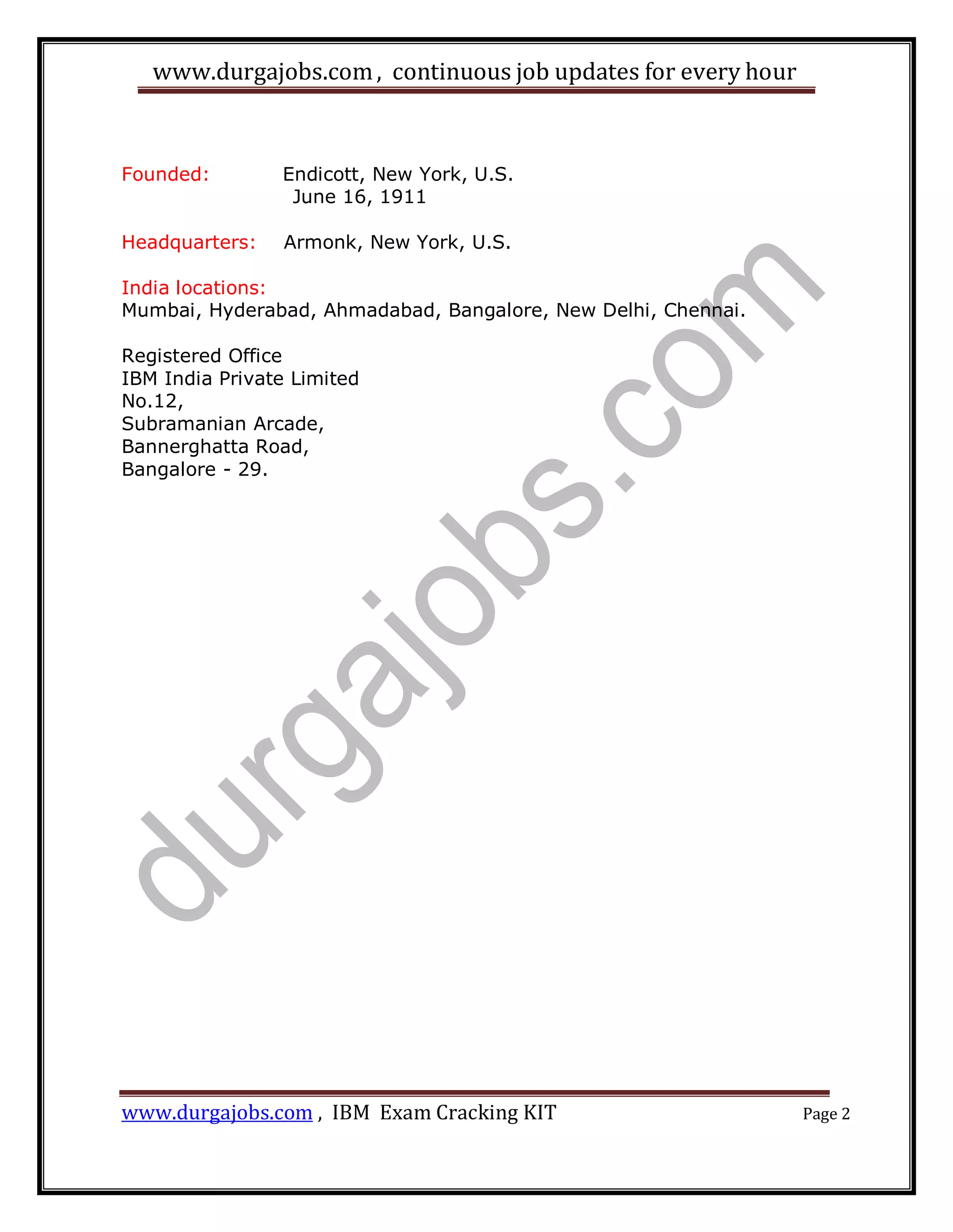 Ibm placement papers | PDF