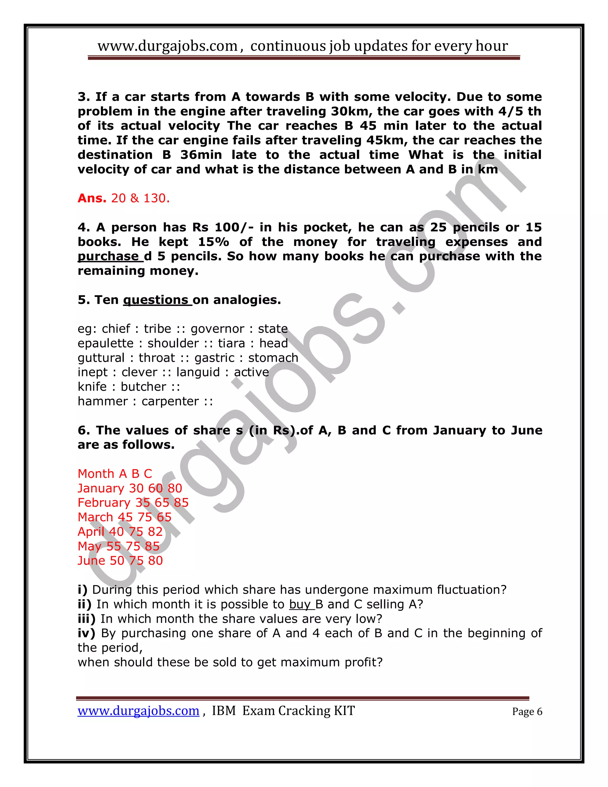 Ibm placement papers | PDF
