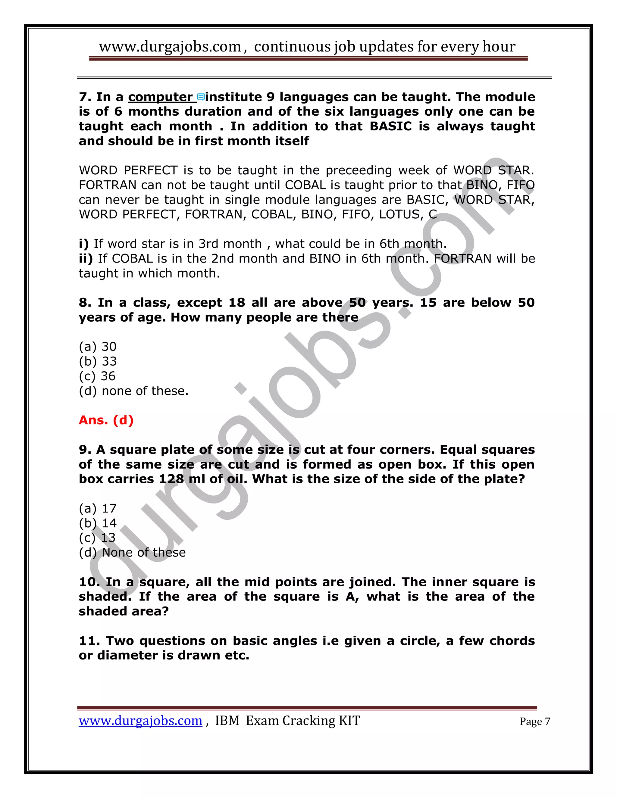 Ibm placement papers | PDF
