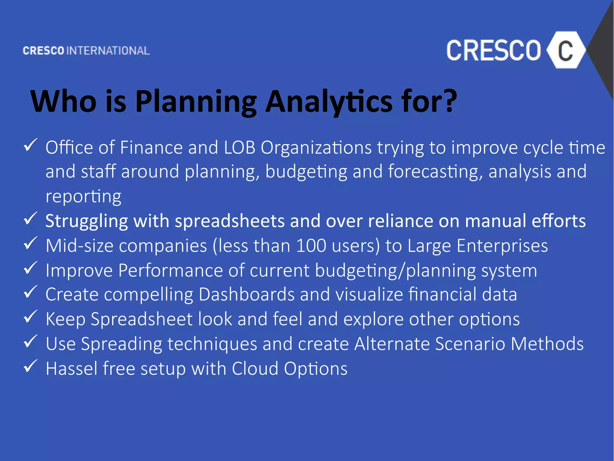 Benefits of IBM Planning Analytics | PDF