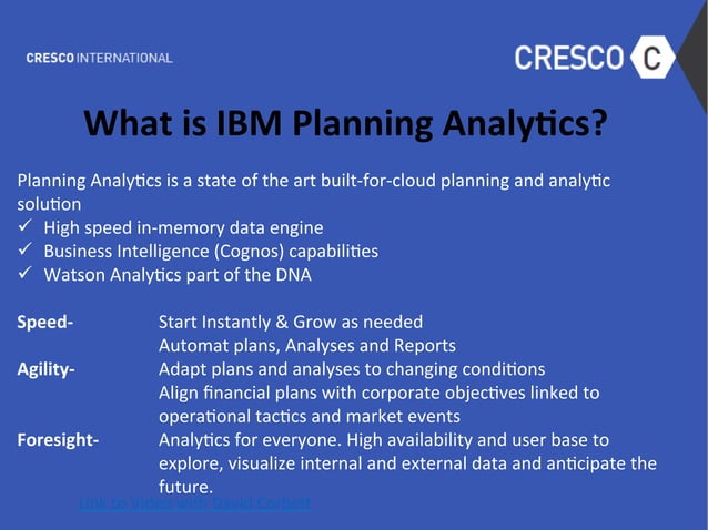 Benefits of IBM Planning Analytics | PDF
