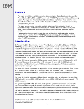 IBM_POWER9Oracle11g12c_April_10_2018__final.pdf | Cloud Computing | Internet