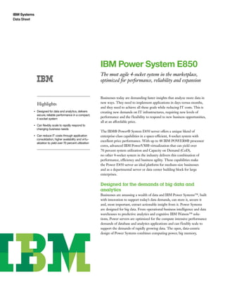 Ibm Power System E850 pod03108 usen | PDF