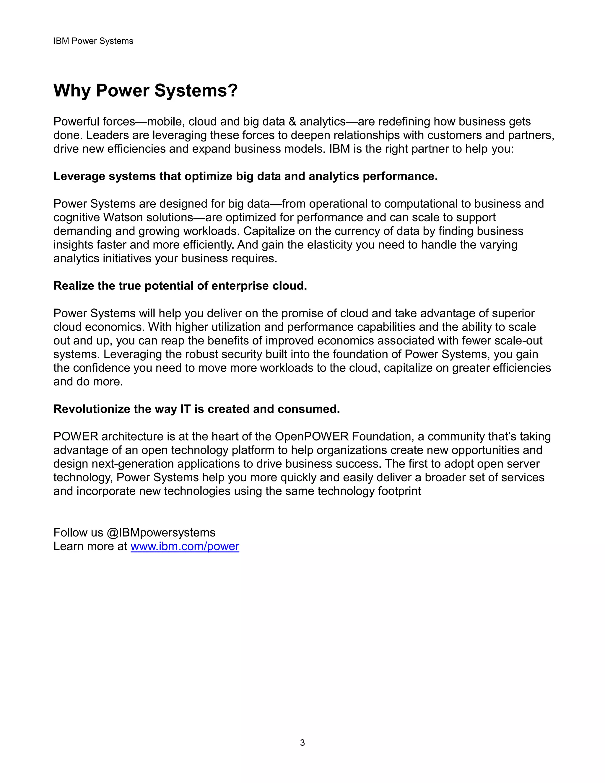 Ibm power systems facts and features power 8 | PDF