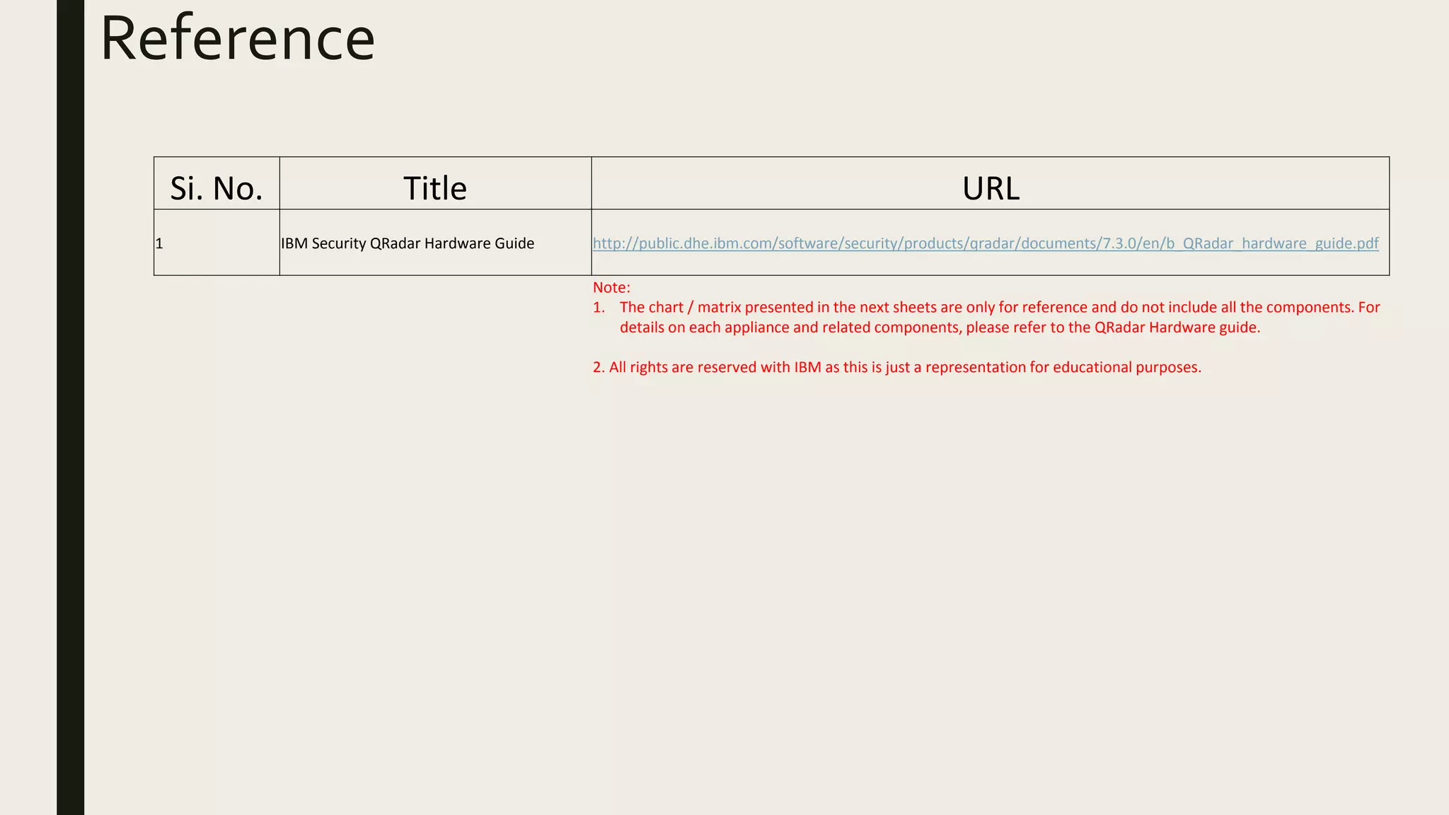 IBM QRadar V7.3.0 Hardware Guide - quick overview v0.1 | PPTX