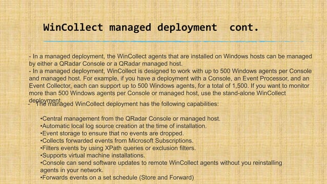 IBM QRadar WinCollector - Managed Vs Stand Alone | PPTX