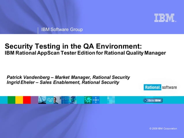 Ibm Rational App Scan Tester Edition And Quality Manager Pdf