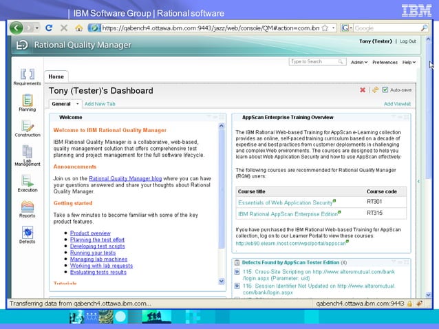 IBM Rational App Scan Tester Edition and Quality Manager | PPT