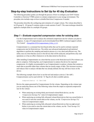 IBM Real-time Compression Evaluation User Guide for IBM Storwize V7000 ...