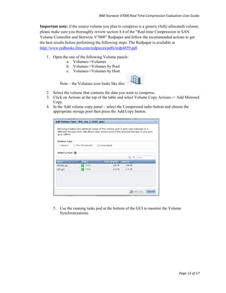 IBM Real-time Compression Evaluation User Guide for IBM Storwize V7000 ...