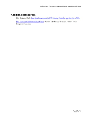 IBM Real-time Compression Evaluation User Guide for IBM Storwize V7000 ...