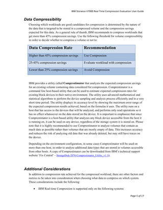IBM Real-time Compression Evaluation User Guide for IBM Storwize V7000 and SAN Volume Controller ...