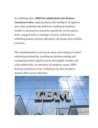 IBM Replaces 200 HR Roles with AI Agents_ Emergence of AI as a ...