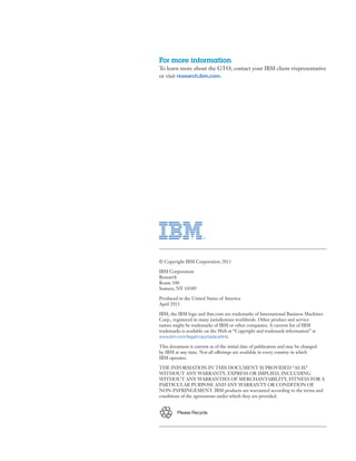 IBM Research - Technology Outlook 2013 | PDF | Internet | Computing