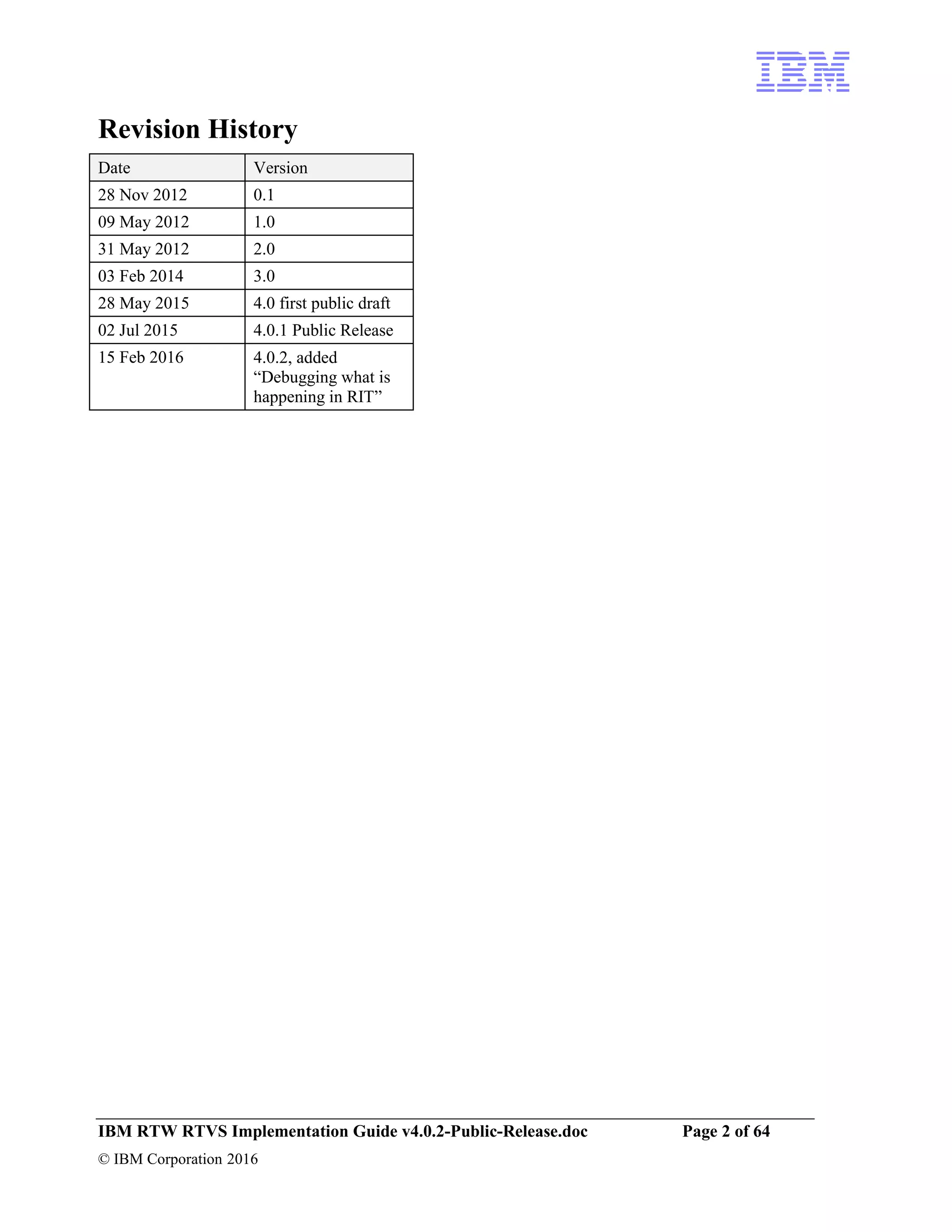 Ibm rtw rtvs_implementation_guide_v4_0_2_public_release | PDF