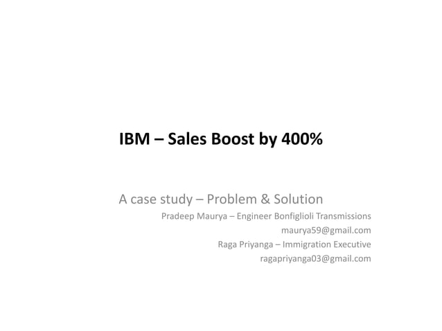 Ibm – sales boost by 400% | PPT