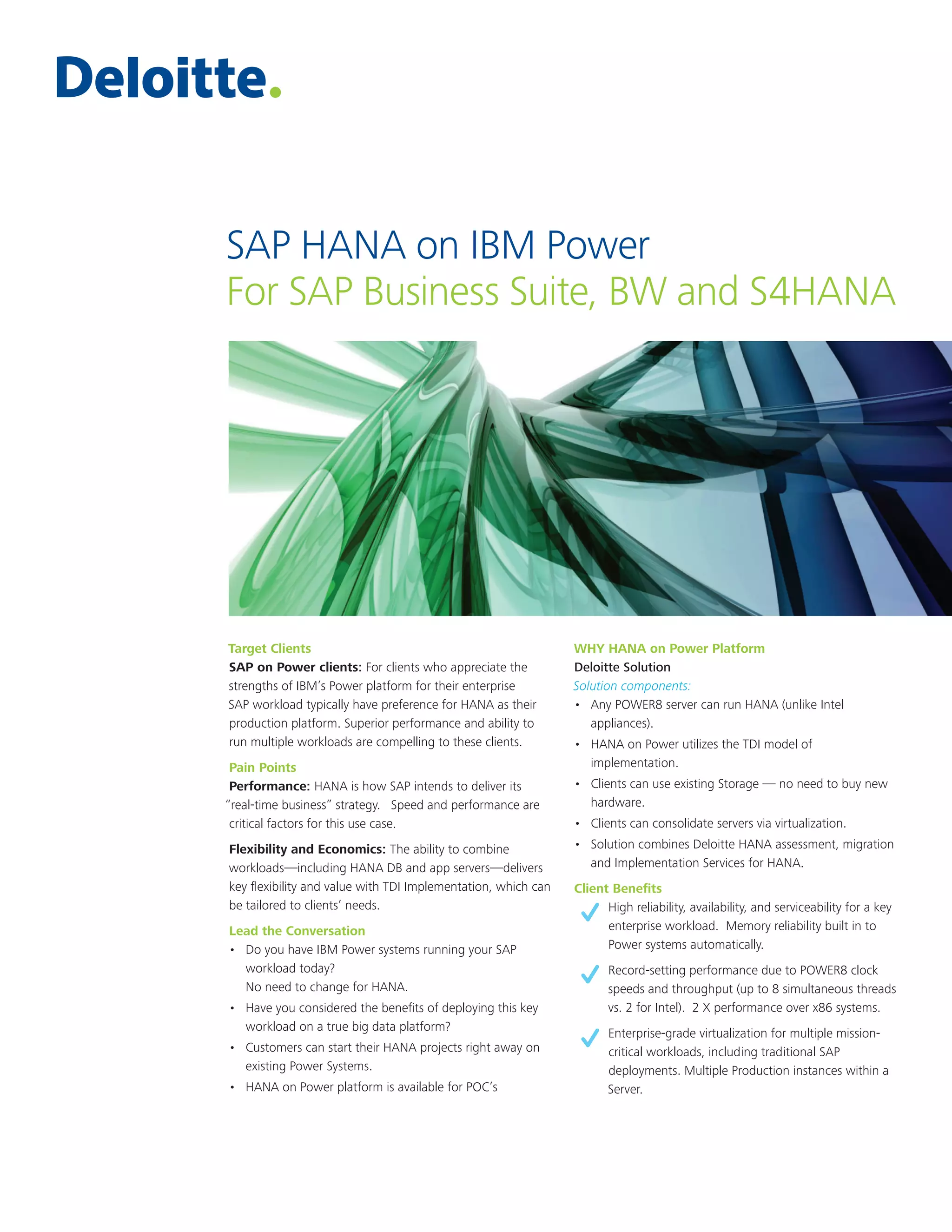 IBM SAP HANA on IBM POWER | PDF