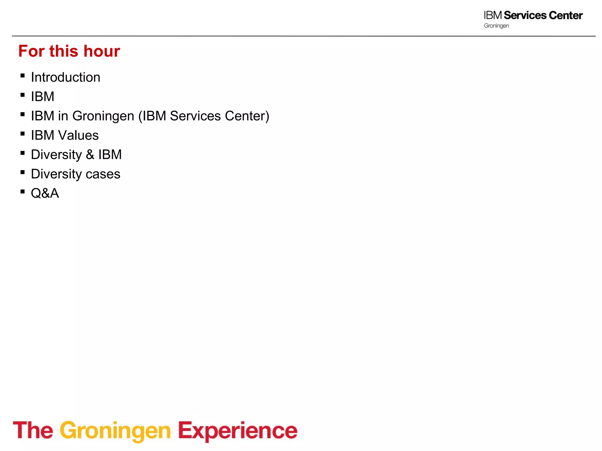 International HR, IBM Values & Diversity | PPT