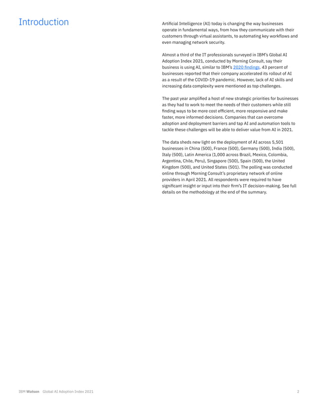 Ibm's global ai adoption index 2021 executive summary | PDF