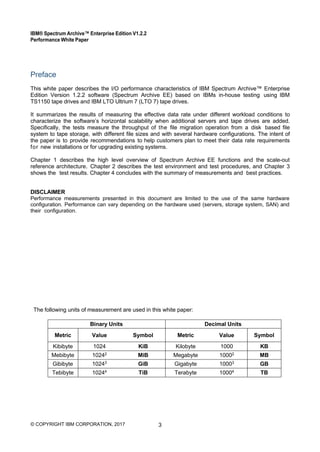 Ibm spectrum archive ee v1.2.2 performance white_paper v1.1 | PDF