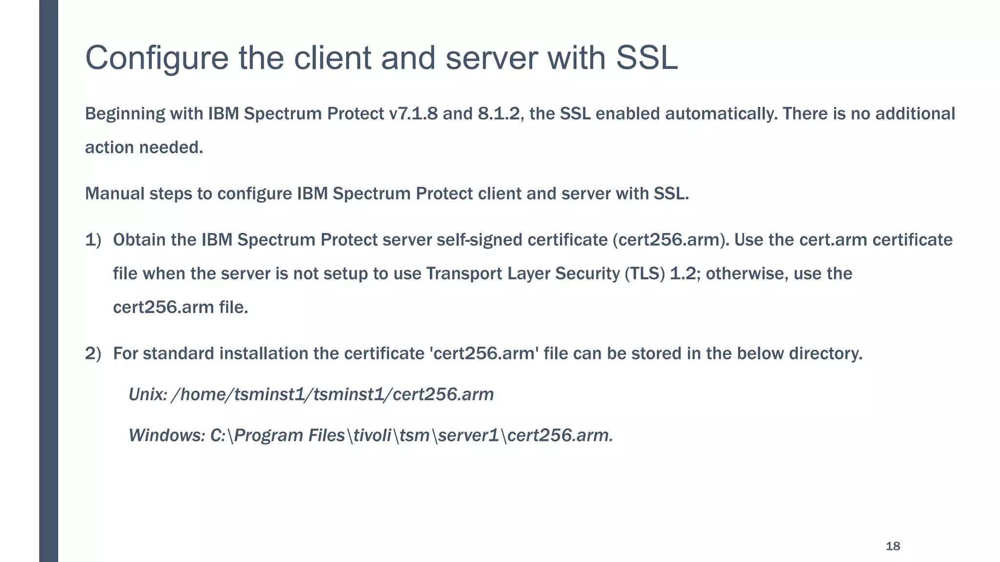 Ibm Spectrum Protect Secure Communication Overviewpptx Operating