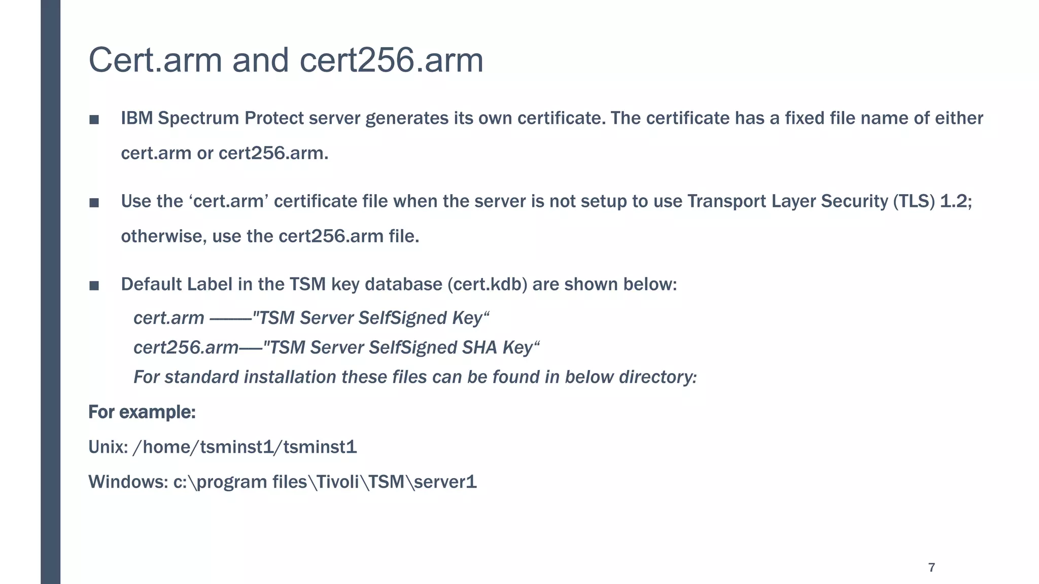 Ibm Spectrum Protect Secure Communication Overviewpptx Operating