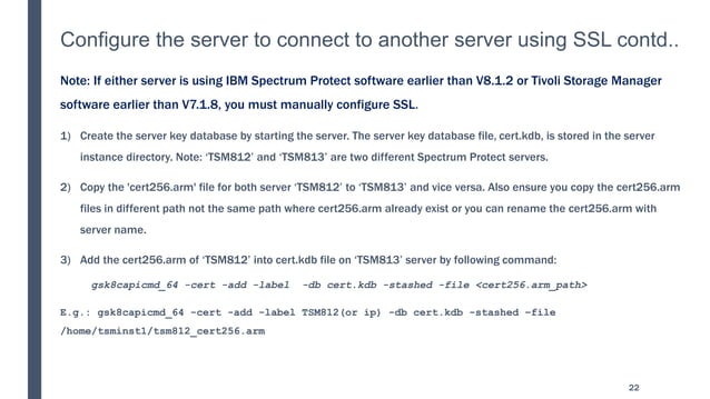 IBM Spectrum Protect Secure Communication overview.pptx | Operating Systems | Computer Software ...