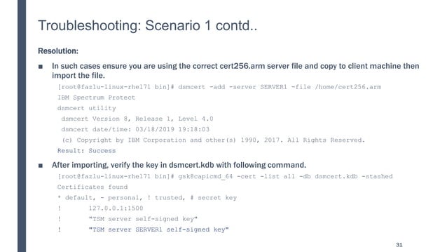 IBM Spectrum Protect Secure Communication overview.pptx | Operating Systems | Computer Software ...
