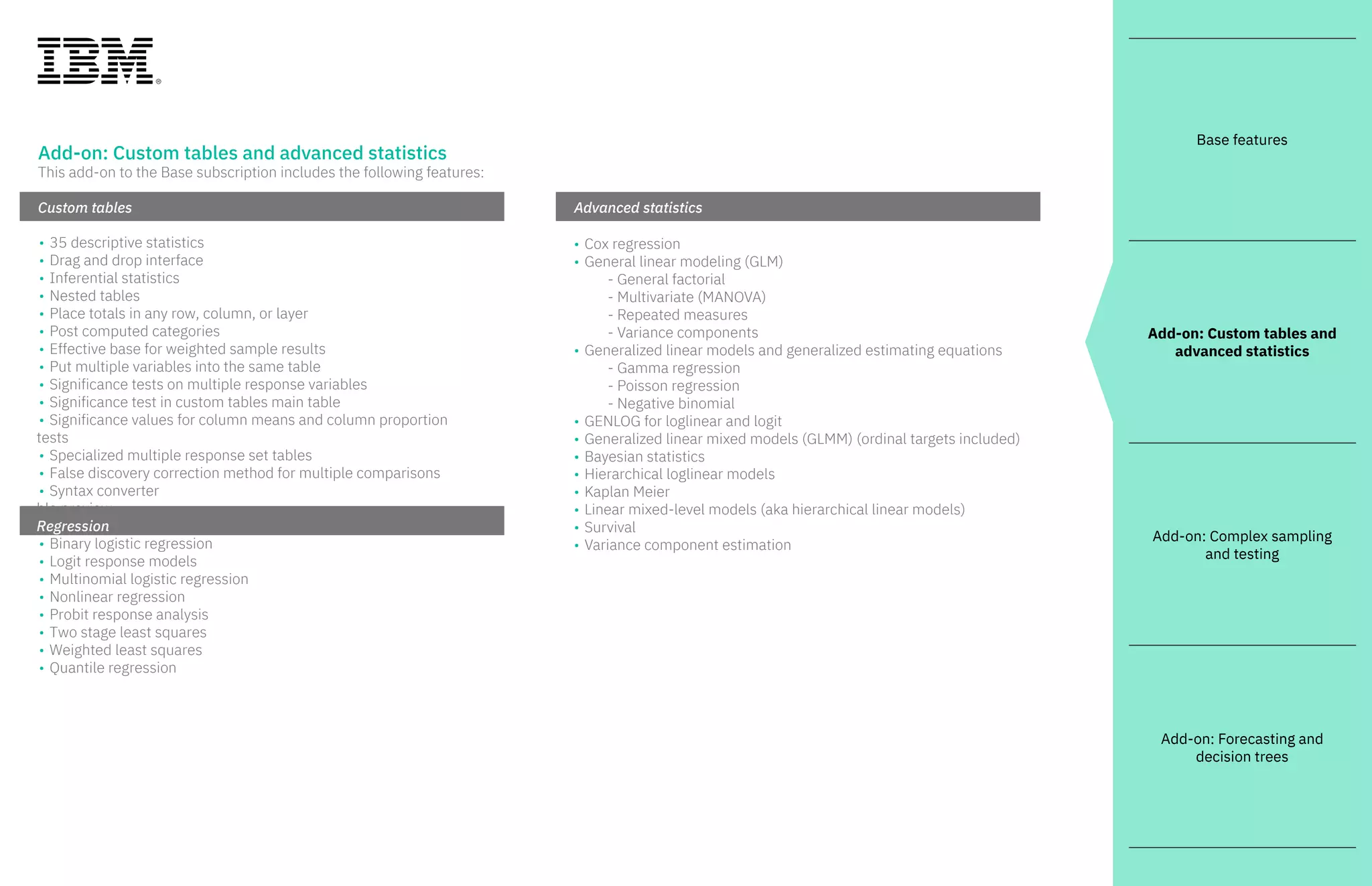 IBM SPSS Statistics Subscription (월 구독) 제품 구성 | PPT