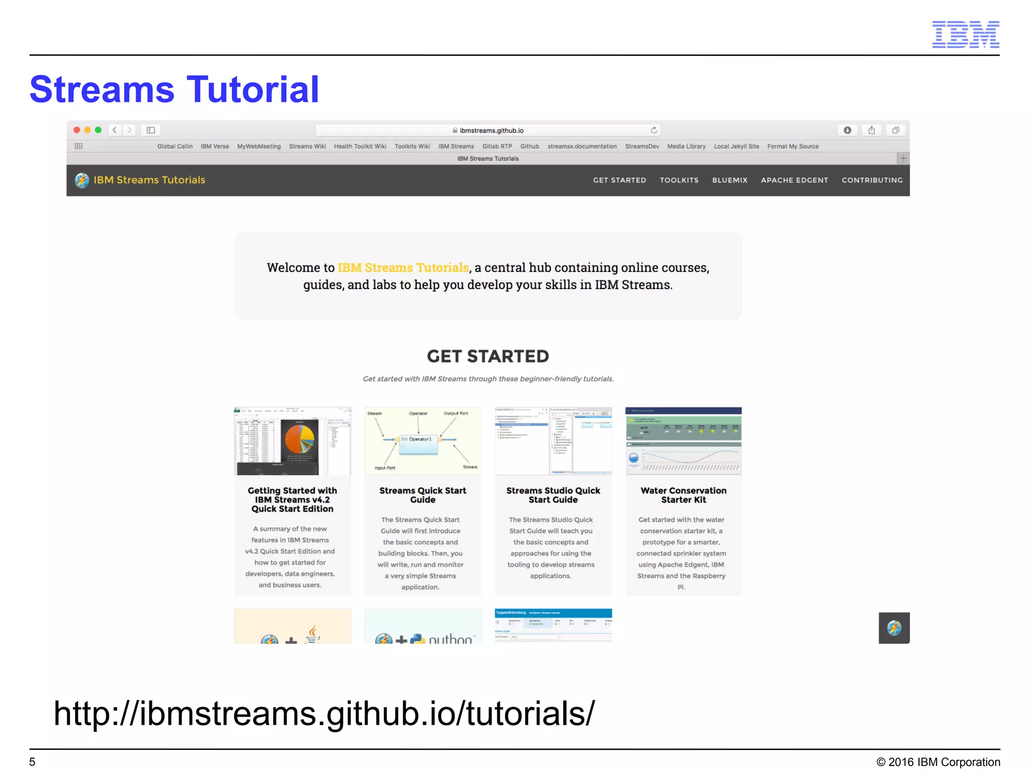 IBM Streams Getting Started Resources | PDF