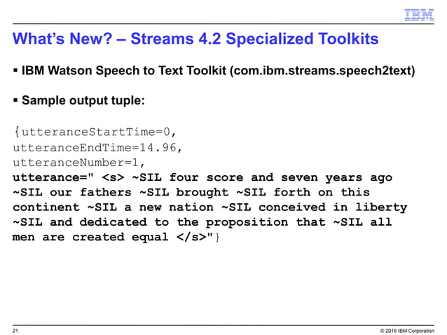 Toolkits Overview for IBM Streams V4.2 | PPT
