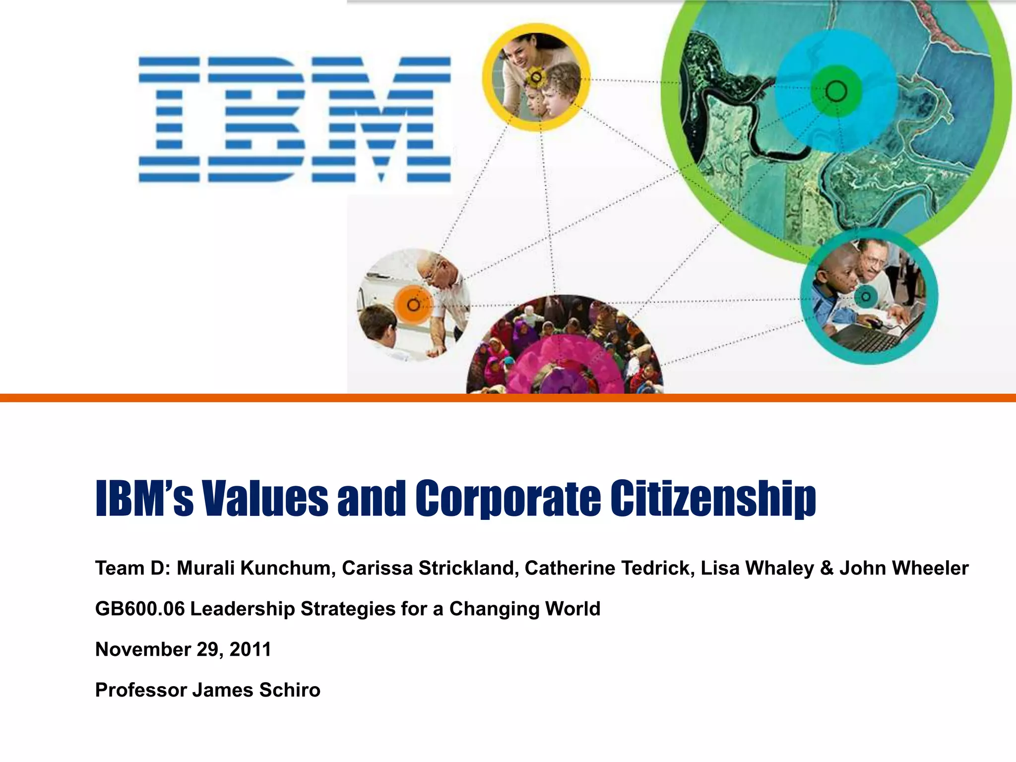 IBM's Values & Corporate Citizenship, November 2011 | PPT