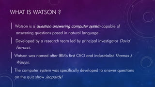 IBM's watson | PPT