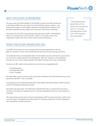 IBM System i Security Study 2013 | PDF | Computing | Technology & Computing