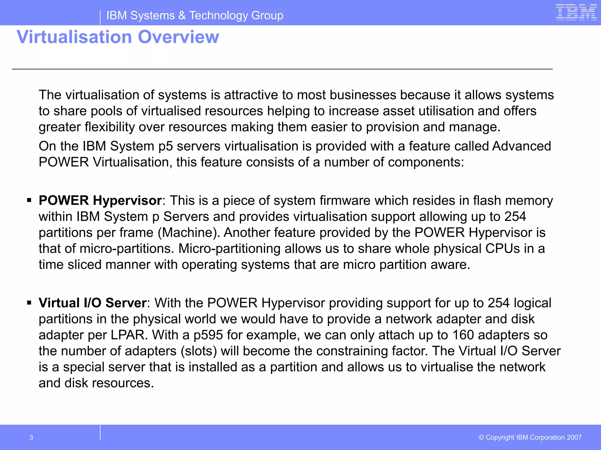 IBM System p Virtualisation.ppt | Operating Systems | Computer Software and Applications
