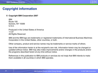 Ibm systems director active energy manager121207 overview | PPT