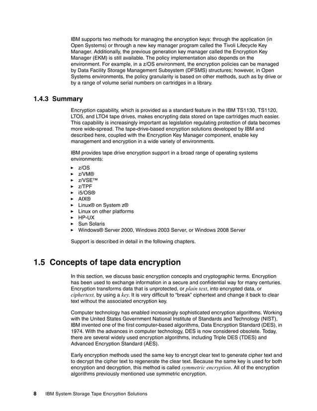 Ibm system storage open systems tape encryption solutions sg247907 | PDF