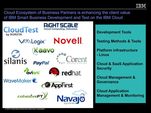 Ibm test & development cloud + rational service delivery services ...